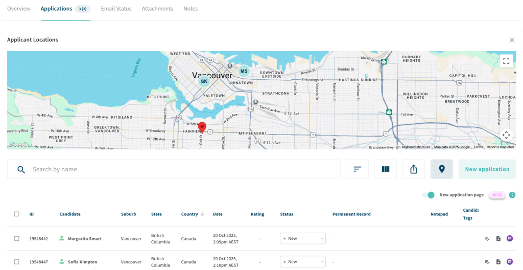 New In :Recruit: Candidate Map | Scout Talent Canada